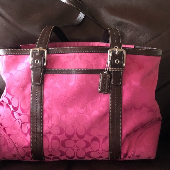 Coach | Bags | Coach Pink Signature Tote Bag And Matching Wallet | Poshmark
